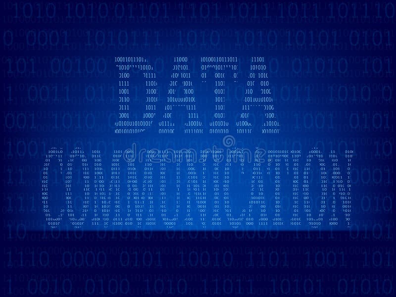 Computer Binary Code on Blue Screen Stock Vector - Illustration of ...