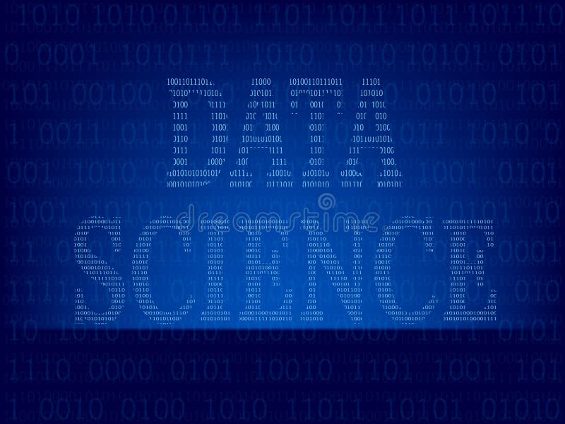 Computer Binary Code on Blue Screen Stock Vector - Illustration of binary, debug: 114856237