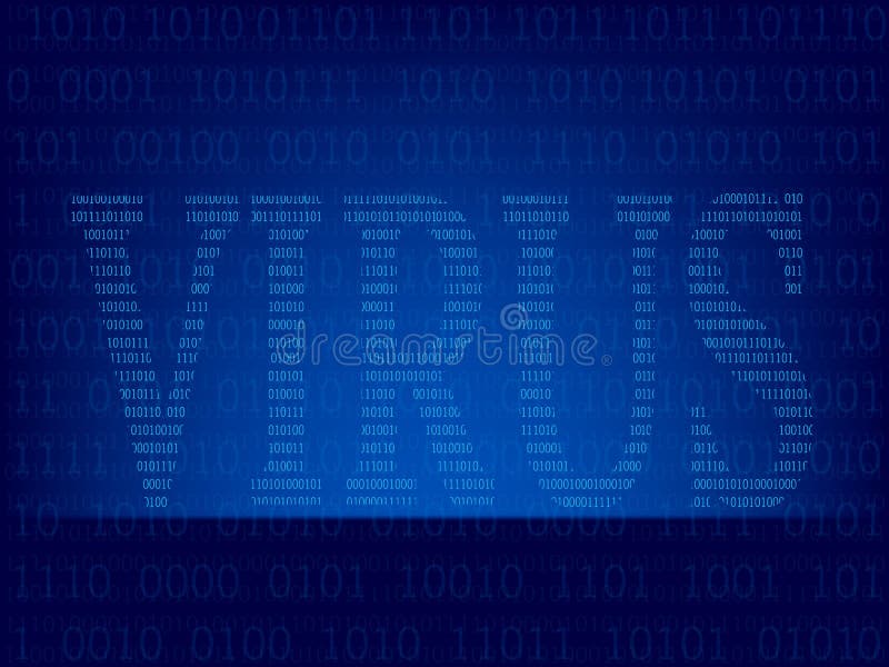 Computer Binary Code on Blue Screen Stock Vector - Illustration of ...