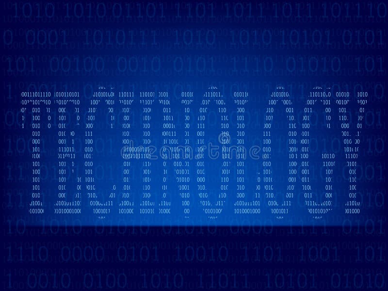 Computer Binary Code on Blue Screen Stock Vector - Illustration of ...