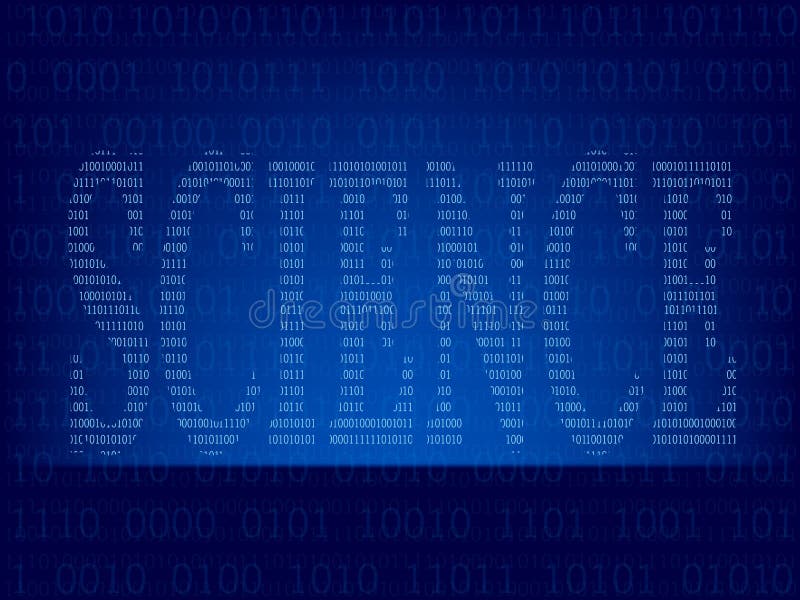 Computer Binary Code on Blue Screen Stock Vector - Illustration of design, password: 90218018
