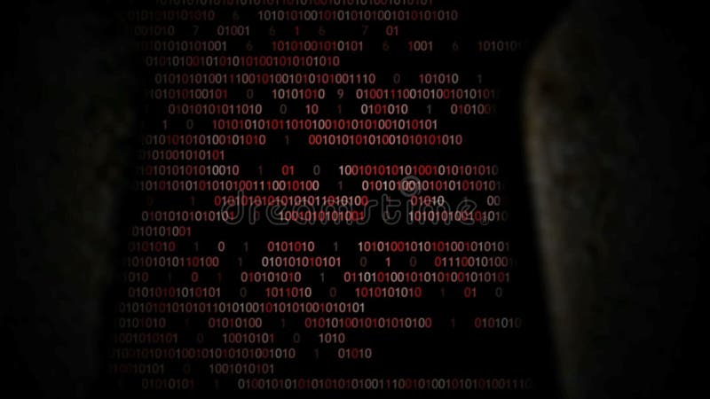Binary Code Hexadecimal Code Running Up A Computer Screen Blue Digits Stock Video Video Of