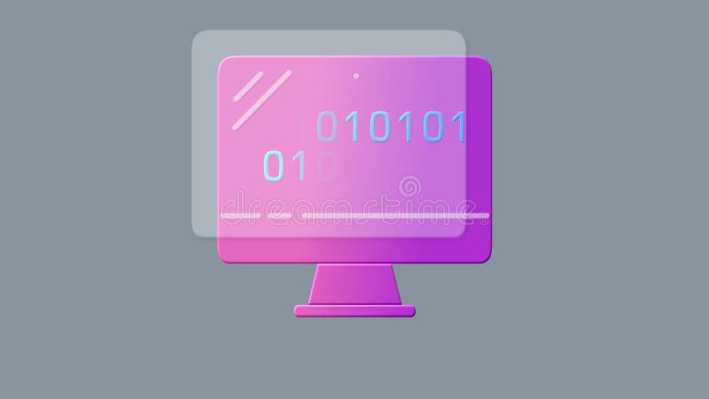 Computer Binary Code Line Icon on the Alpha Channel Stock Video - Video ...