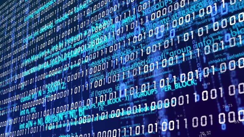 Computer Binary and Digital Rain of the Matrix Stock Video - Video of ...