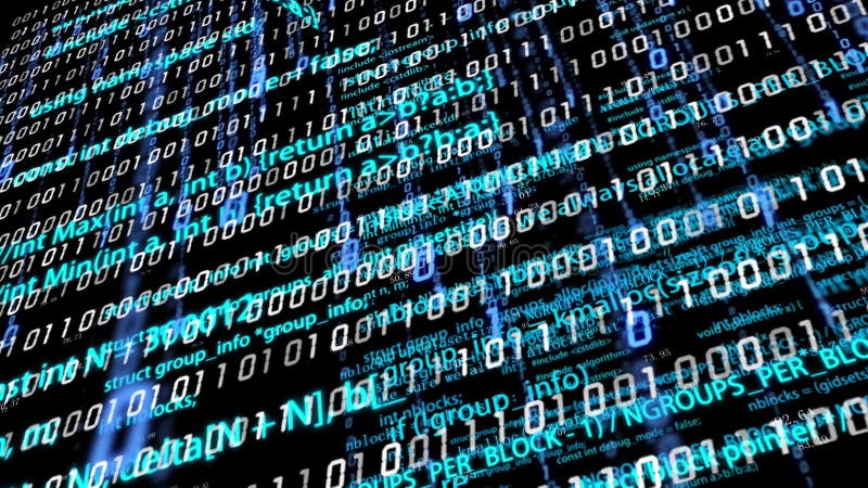 Computer Binary Program Code and Data Scrolling Stock Video - Video of ...