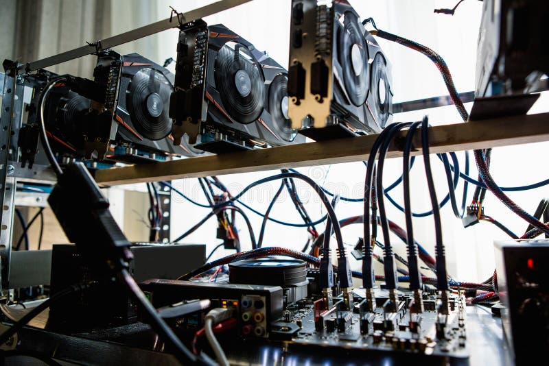 Computer for Bitcoin Mining Stock Photo - Image of graphics, technology ...
