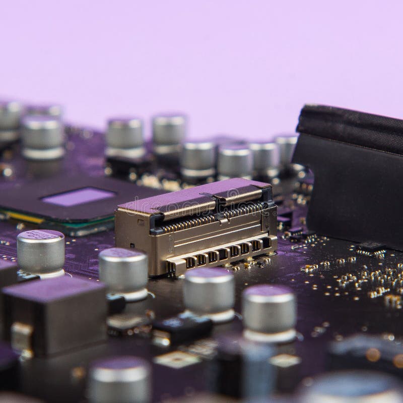 Computer Black Pcb Main Board Closeup Stock Image - Image of equipment ...