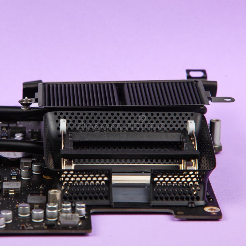 Computer Black Pcb Main Board Closeup Stock Image - Image of chip ...