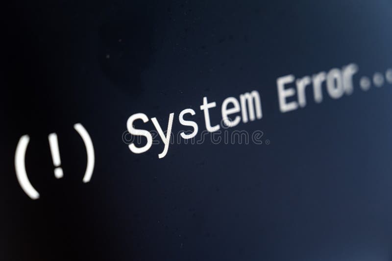 Screenshot of PC in error. stock image. Image of paralysis - 327587335