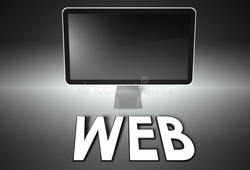 Computer Blank Screen with Word Web Stock Illustration - Illustration ...