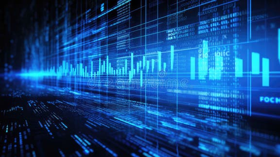 Computer Blue Data Background Stock Illustration - Illustration of modern, abstract: 372370321