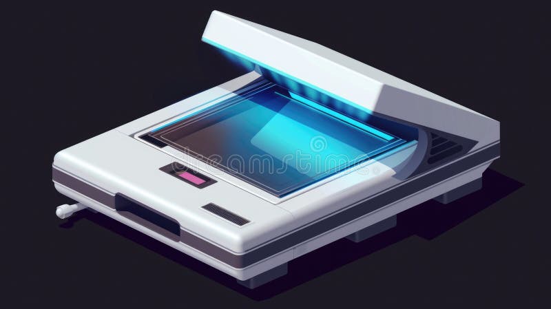 A Computer with a Blue Light on Top. Perfect for Technology and ...