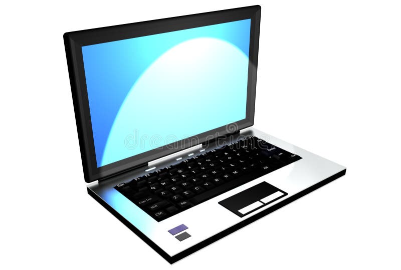 Computer With A Blue Screen On A Blue Background Picture. Image: 15723304