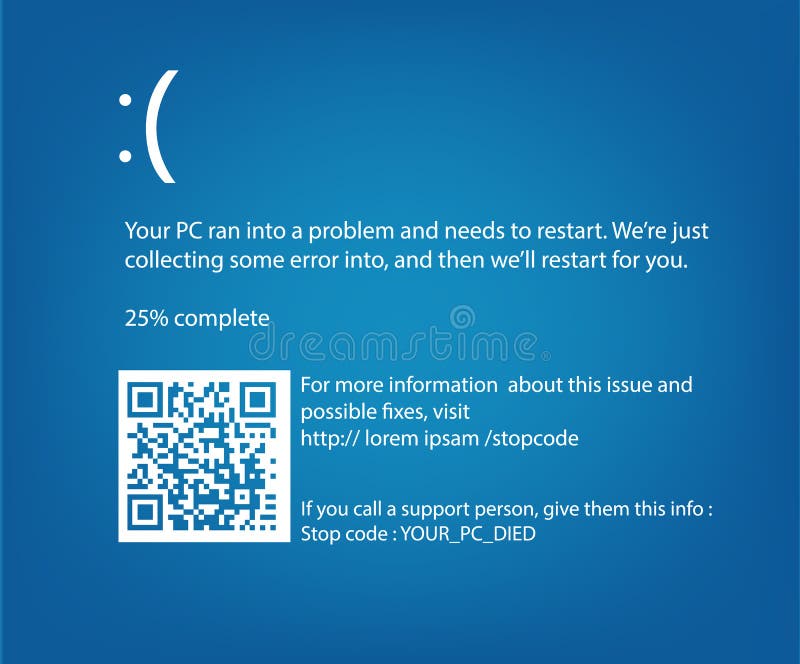 Computer Blue Screen of Death Stock Vector - Illustration of business ...