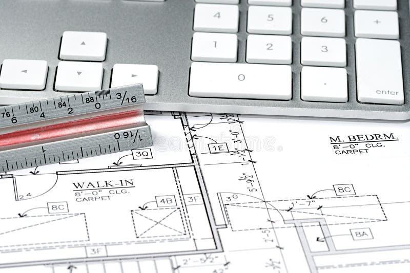 Computer Blueprint stock image. Image of drawing, measurements - 8567463