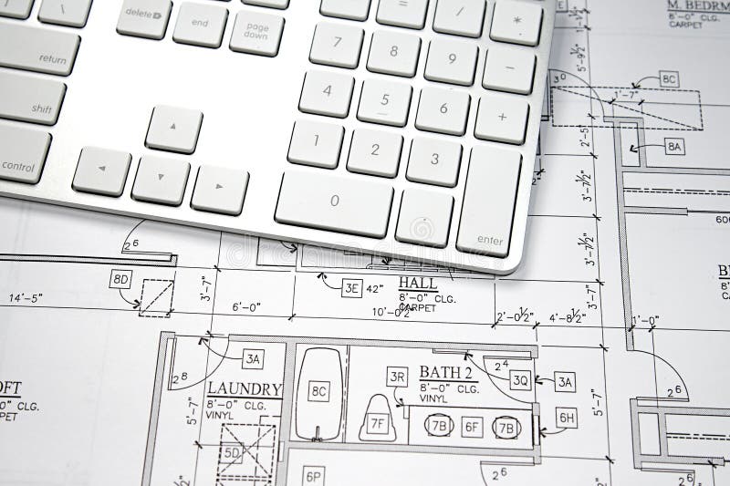 Computer Blueprint stock image. Image of drawing, measurements - 8567463