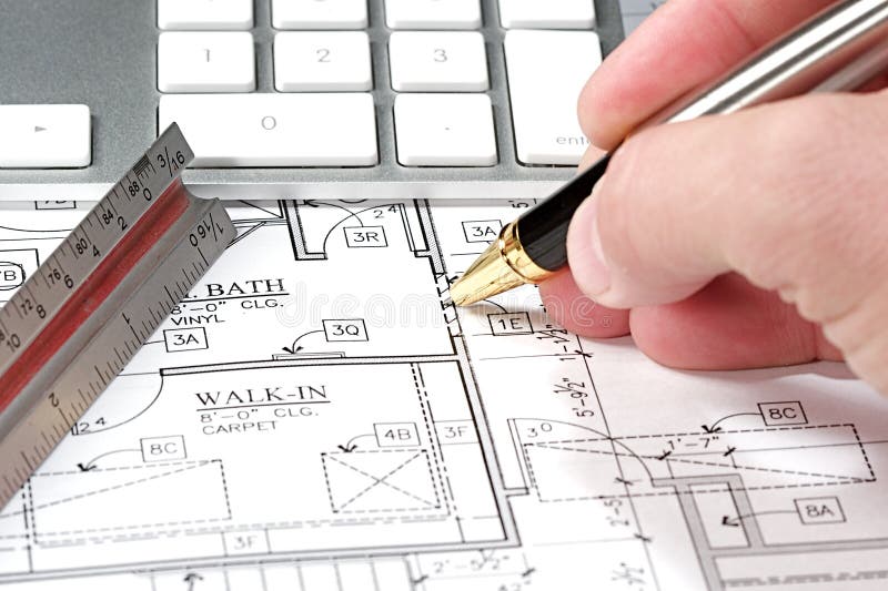 Computer Blueprint stock image. Image of drawing, measurements - 8567463
