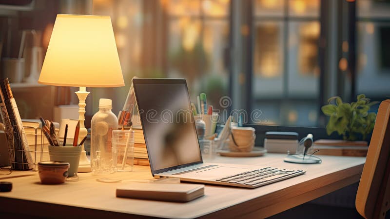 Computer Blurred Small Home Interior Stock Illustration - Illustration ...