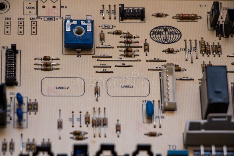 Microprocessor with Motherboard Background. Stock Image - Image of chip ...