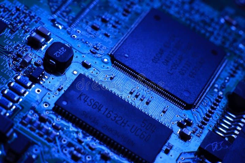 Computer board with chips stock photo. Image of equipment - 6873700