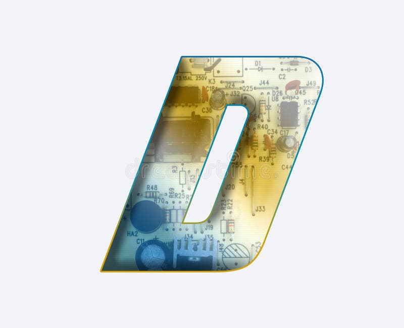 Computer Board Electronic Letter D Stock Illustration - Illustration of ...