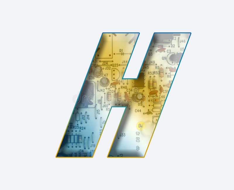 Computer Board Electronic Letter H Stock Illustration - Illustration of ...