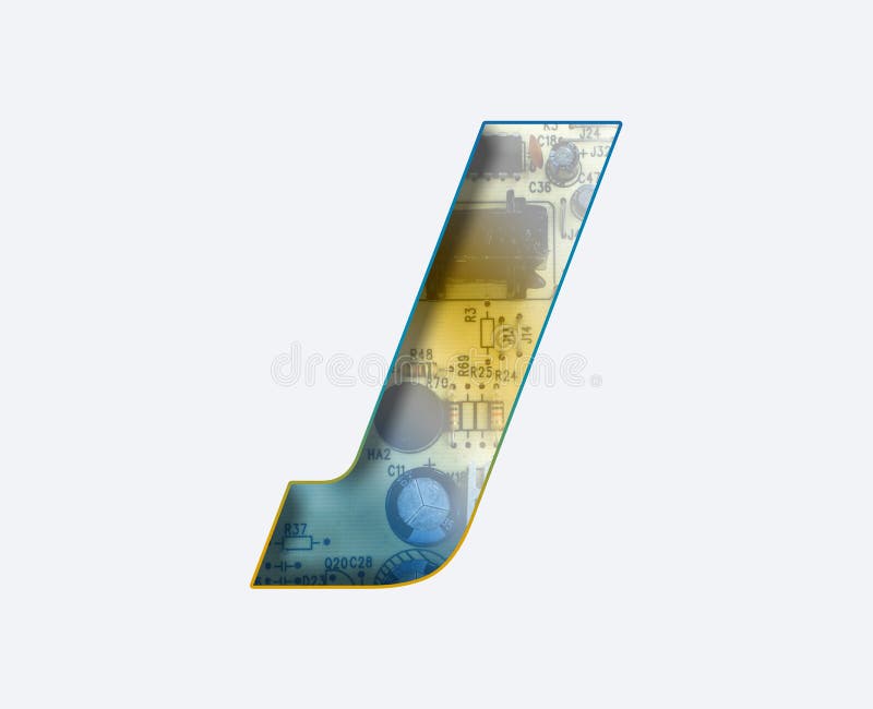 Computer Board Electronic Letter J Stock Illustration - Illustration of ...