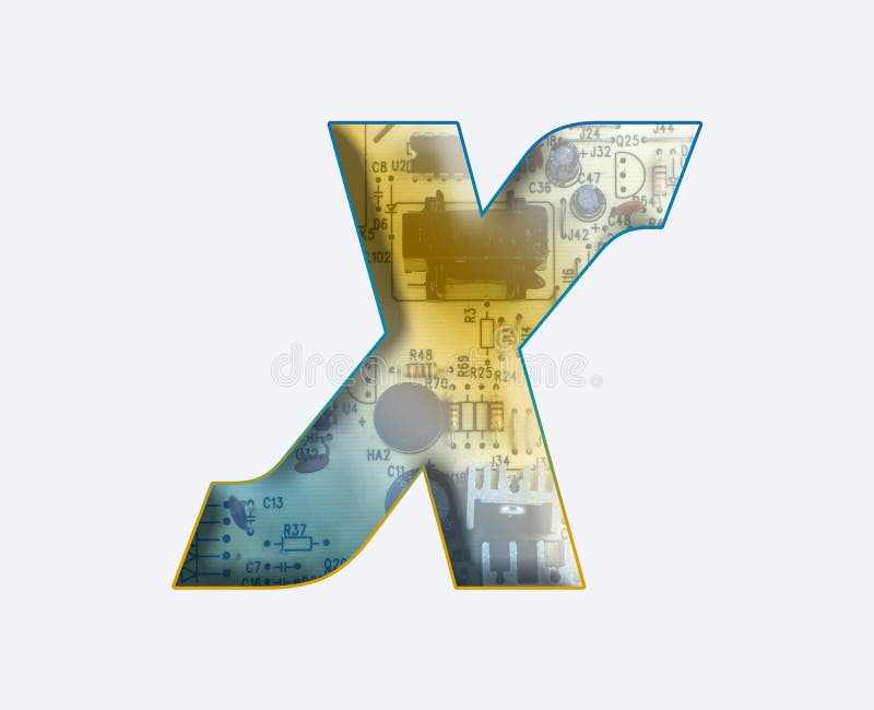 Electronic Letter X Logo Tech Circuit Symbol Stock Vector ...