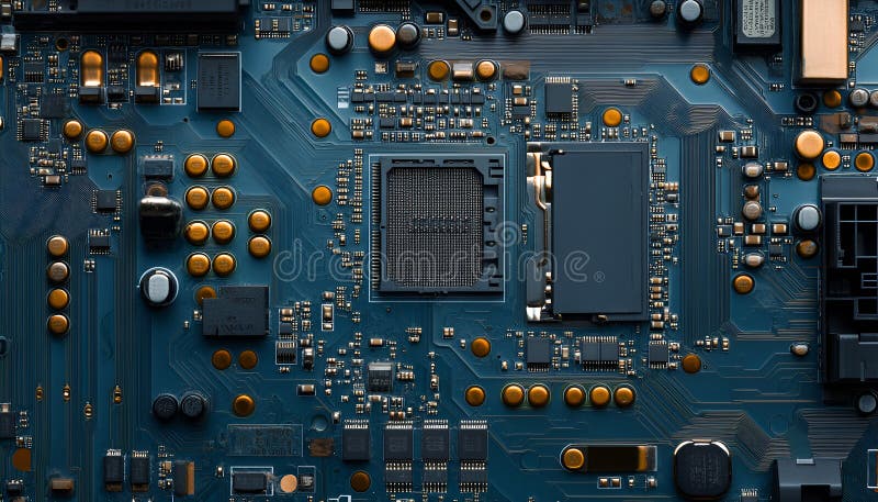 Computer Board, Macro View. Electronic Engineering Stock Image - Image ...