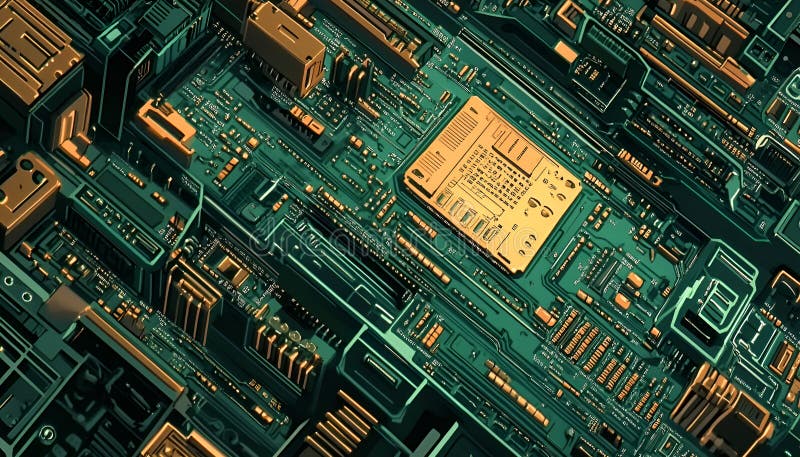 Computer Board, Macro View. Electronic Engineering Stock Image - Image ...