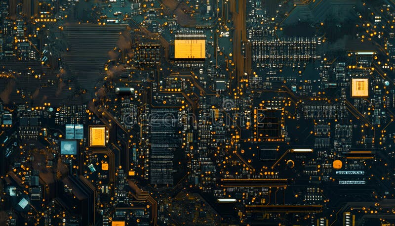 Computer Board, Macro View. Electronic Engineering Stock Photo - Image ...