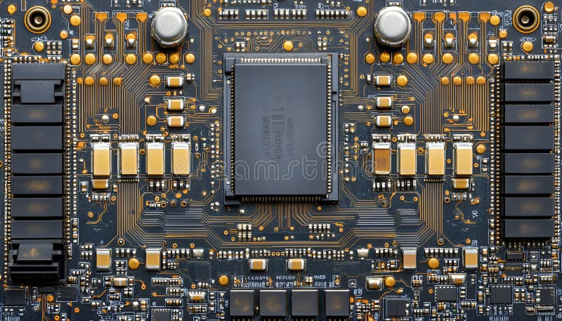 Computer Board, Macro View. Electronic Engineering Stock Photo - Image ...