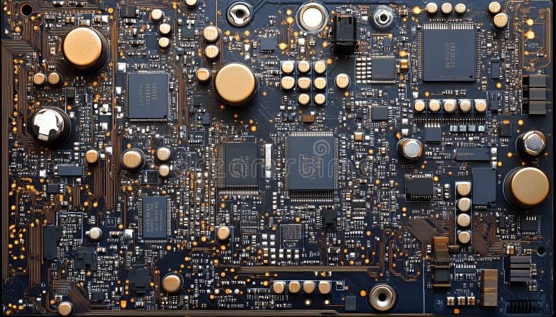 Computer Board, Macro View. Electronic Engineering Stock Image - Image ...