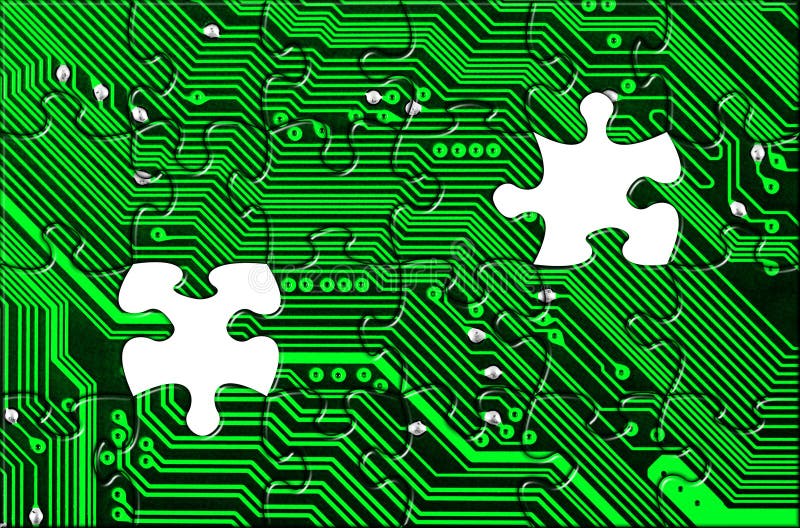 Computer Board Made Of Puzzle Stock Illustration - Illustration of ...