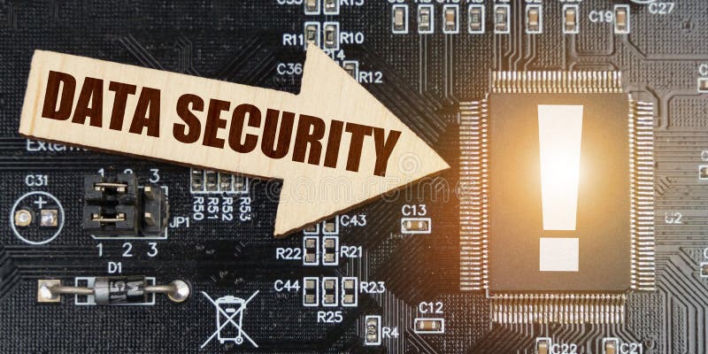 On the Computer Board, a Microcircuit with an Exclamation Mark and an ...