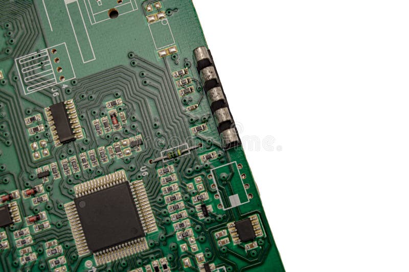 Computer Board with Microprocessor Isolate Close Up Stock Image - Image ...