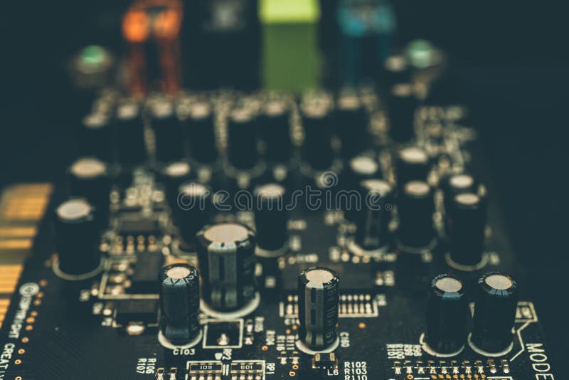 Computer Board in Perspective. Modern Electronic Technology Stock Image ...