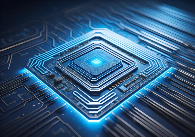 Computer Board with Processer Chipset.ai Generated Stock Illustration ...