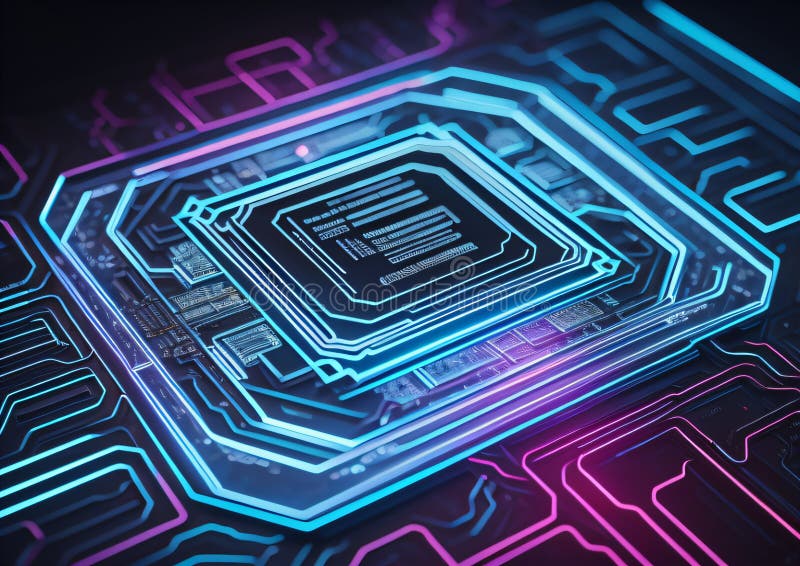 Computer Board with Processer Chipset.ai Generated Stock Illustration ...