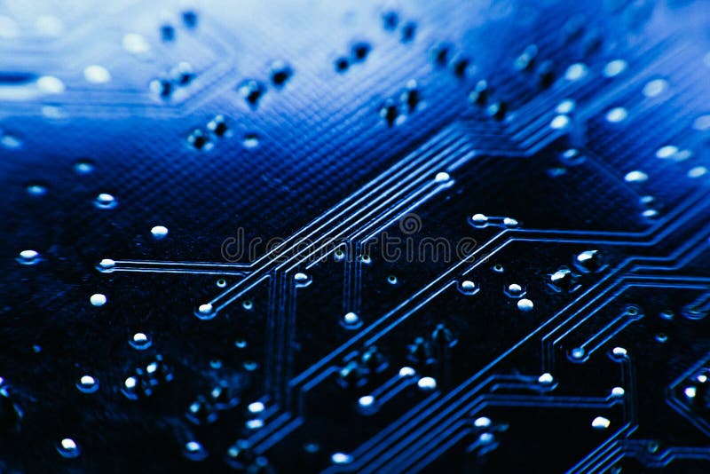 Computer Board Blue Color Close-up Stock Image - Image of hardware ...