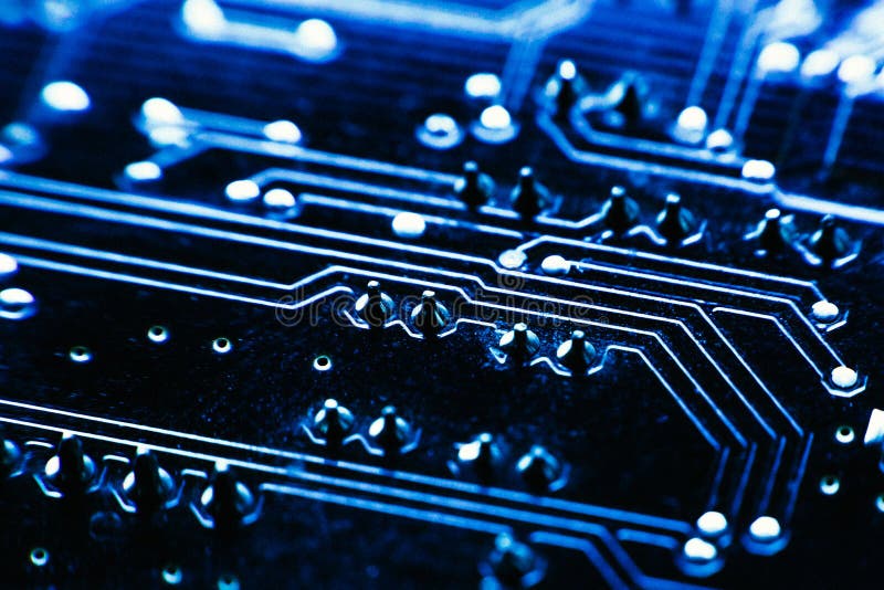 Computer Board Blue Color Close-up Stock Photo - Image of high, digital ...