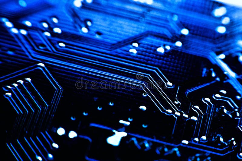Computer Board Blue Color Close-up Stock Photo - Image of abstraction ...