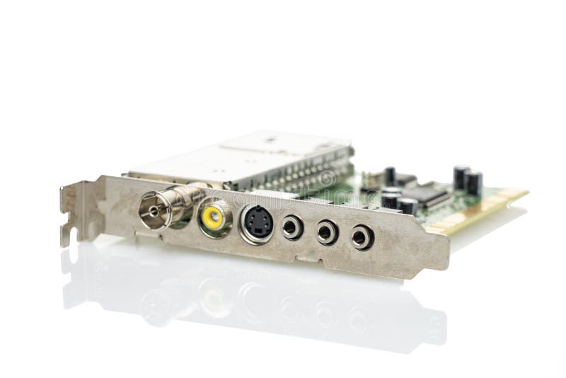 Computer Board Tv Tuner, Chip on a White Background Stock Photo - Image ...