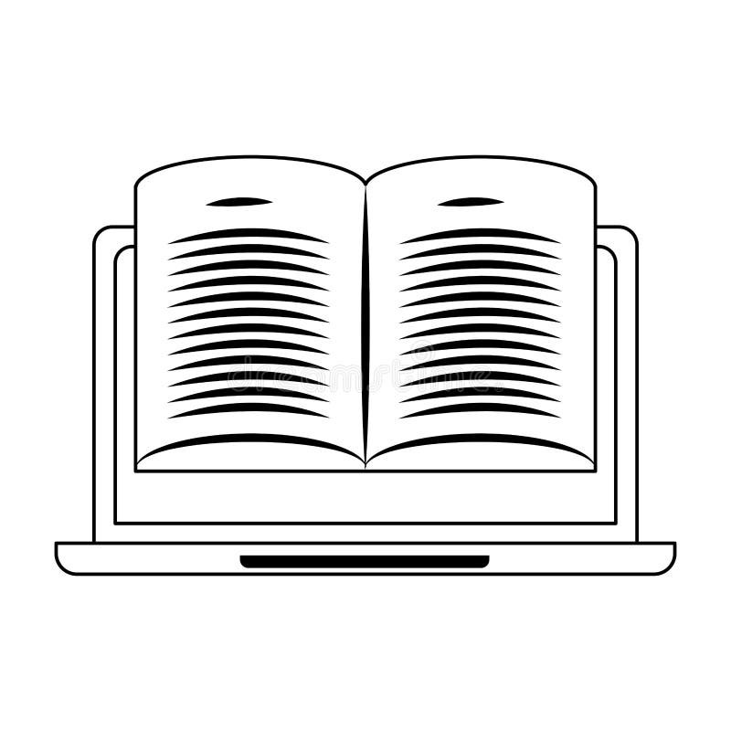 Computer and book design stock vector. Illustration of literature ...