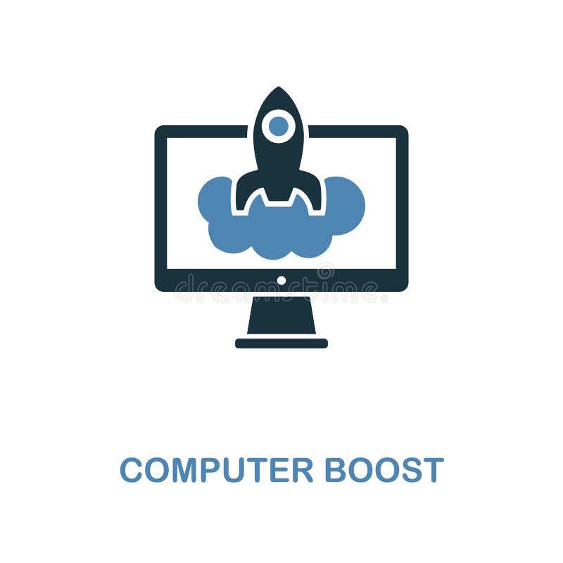 Computer Boost Icon in Two Colors. Simple Element Symbol. Computer ...