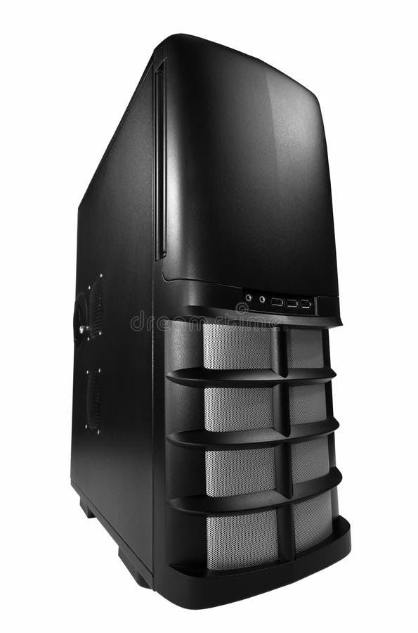 Red Computer Case Isolated on White Stock Photo - Image of panel ...