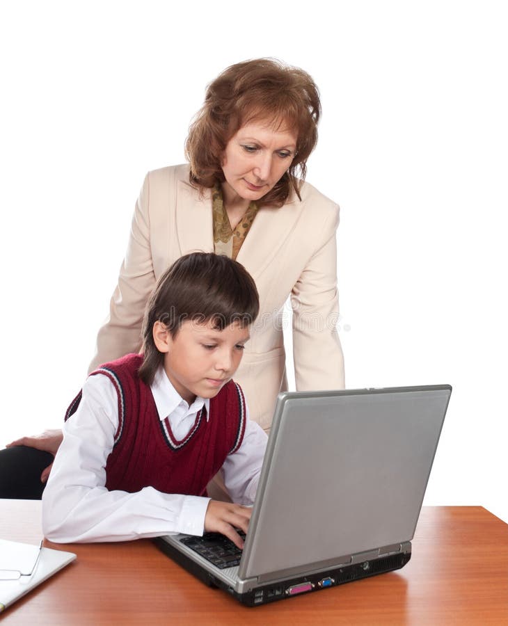 Computer boy stock photo. Image of schoolboy, attention - 16728796