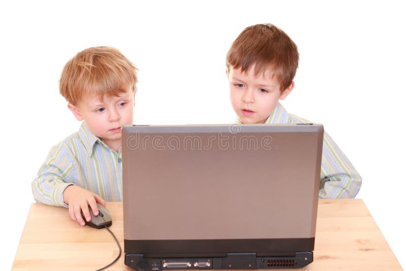 Computer boys stock image. Image of school, technology - 2160637