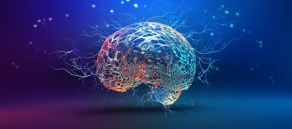 Computer Brain and Neural Networks. Electrical Impulses Brainstorming ...