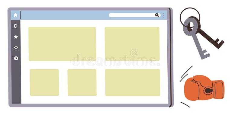 Website Security Concept with Keys and Boxing Glove Representing ...